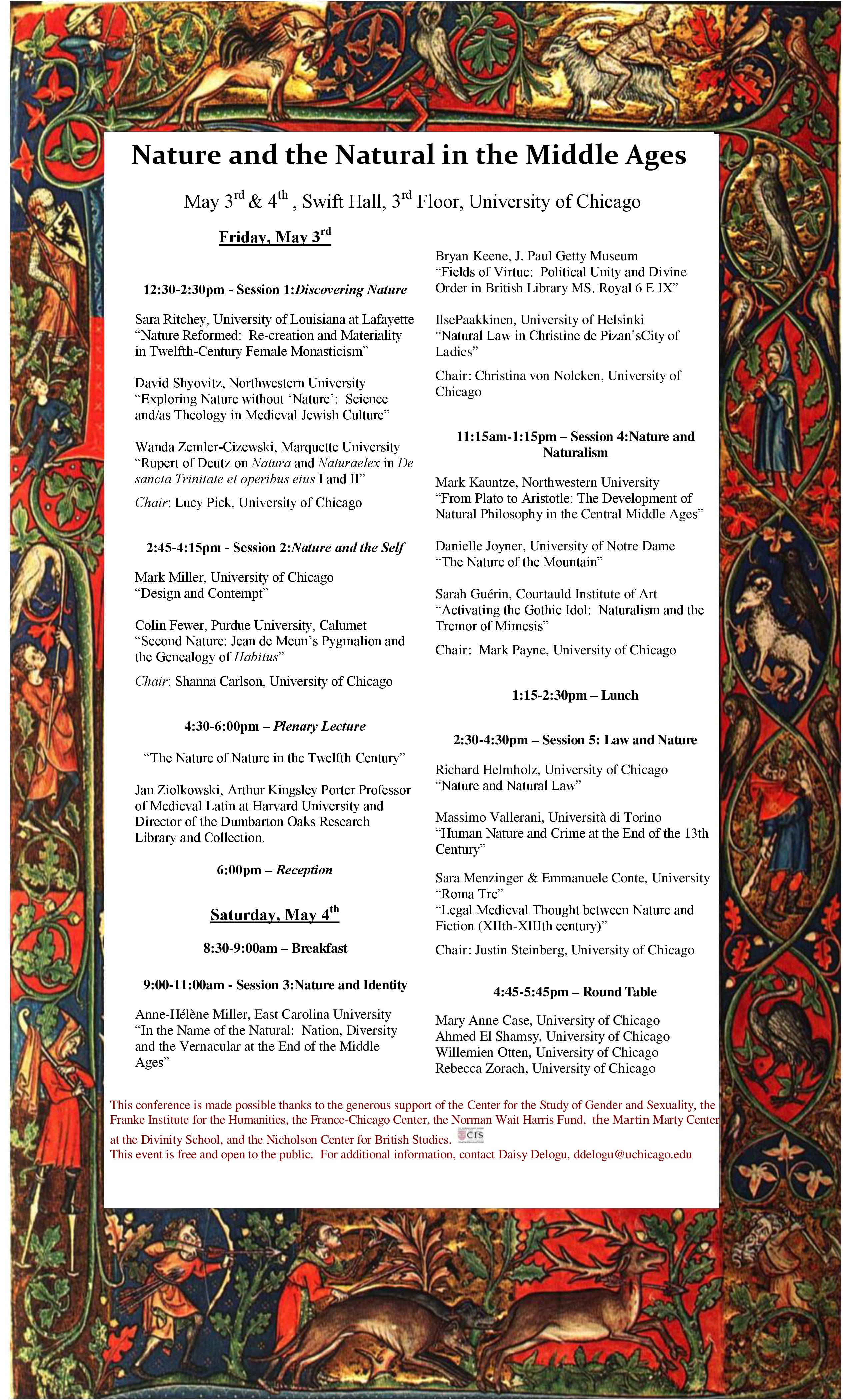 Conference on Nature and the Natural in the Middle Ages | Medieval ...